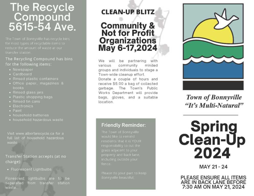 Spring Clean-Up 2024 - Town of Bonnyville